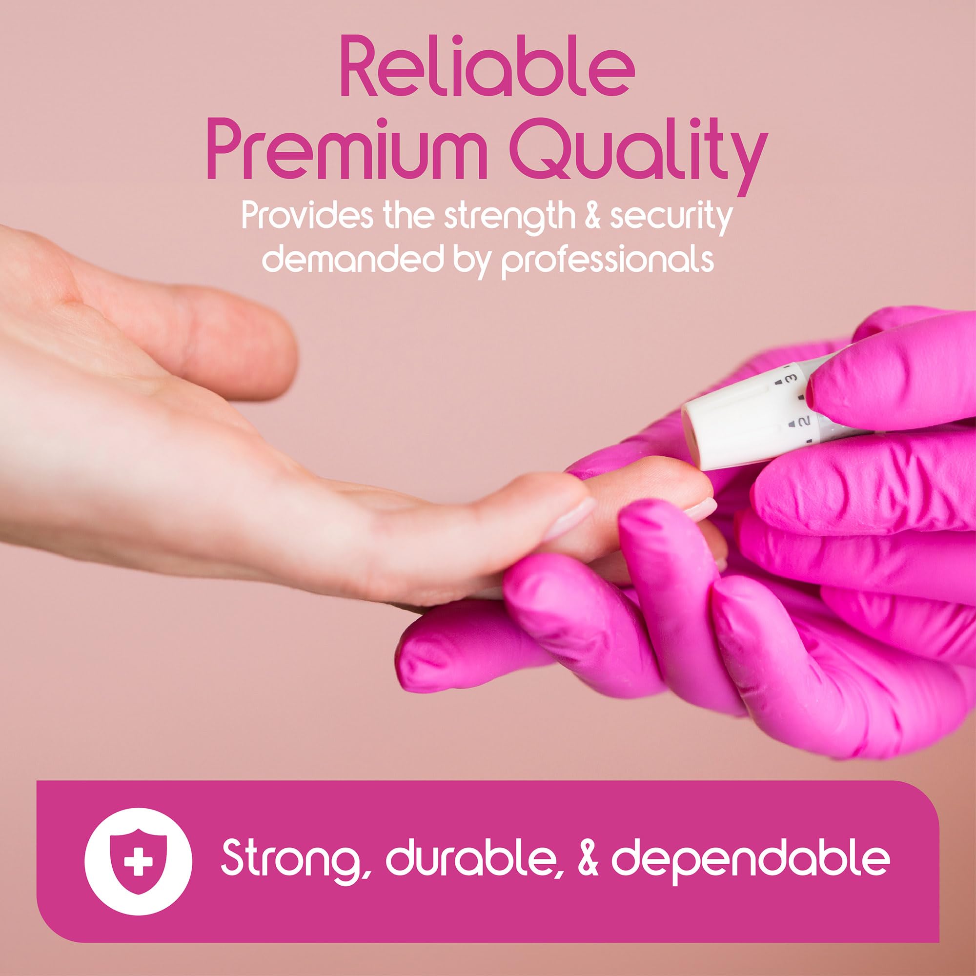 Inspire Pink Disposable Latex Free Nitrile Gloves - 2 Pack Value | Nail Salon & Hair Dye Gloves | Large
