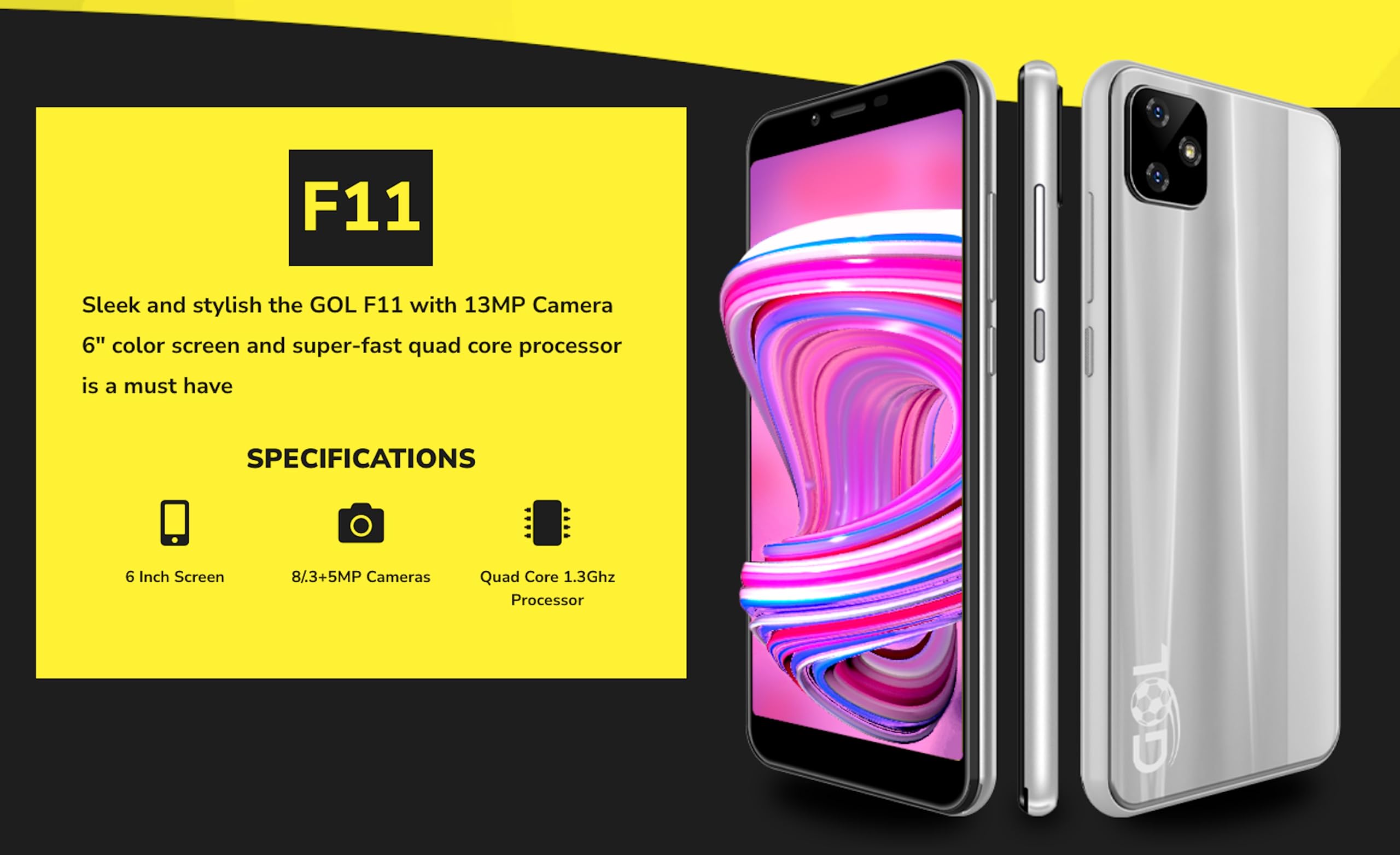 GOL F11 Smartphone 3G 2G / Unlocked Cell Phone Dual SIM / 6.0in HD Screen/Android 32GB memory expandable storage/Dual camera 8+0.3 Mpx (RED)