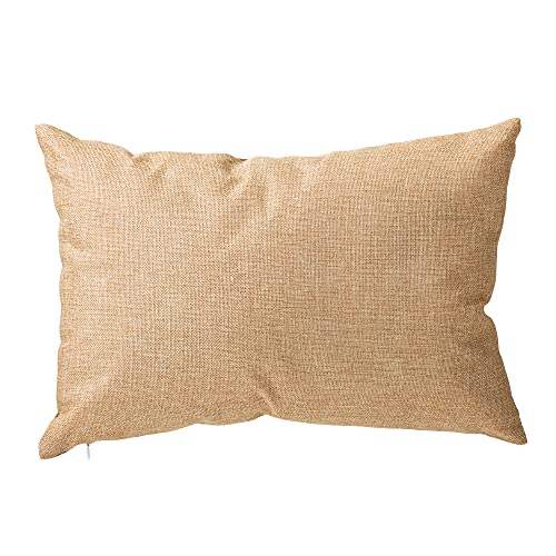 glitzhome Happy Fall Throw Pillows with Insert, 17.72" Pumpkin Throw Pillow for Sofa Couch Bed Great Faux Burlap Pillow for Fall Harvest Thanksgiving Home Office Decorative Throw Waist Lumbar Pillow