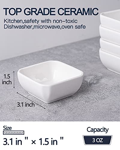 Taeochiy 12 Pack Ceramic Dipping Bowls, 3 Oz Soy Sauce Dish, Small Dip Bowls Set for Sauce, Side Dish, Condiments, Sushi, Ramekins Oven Safe