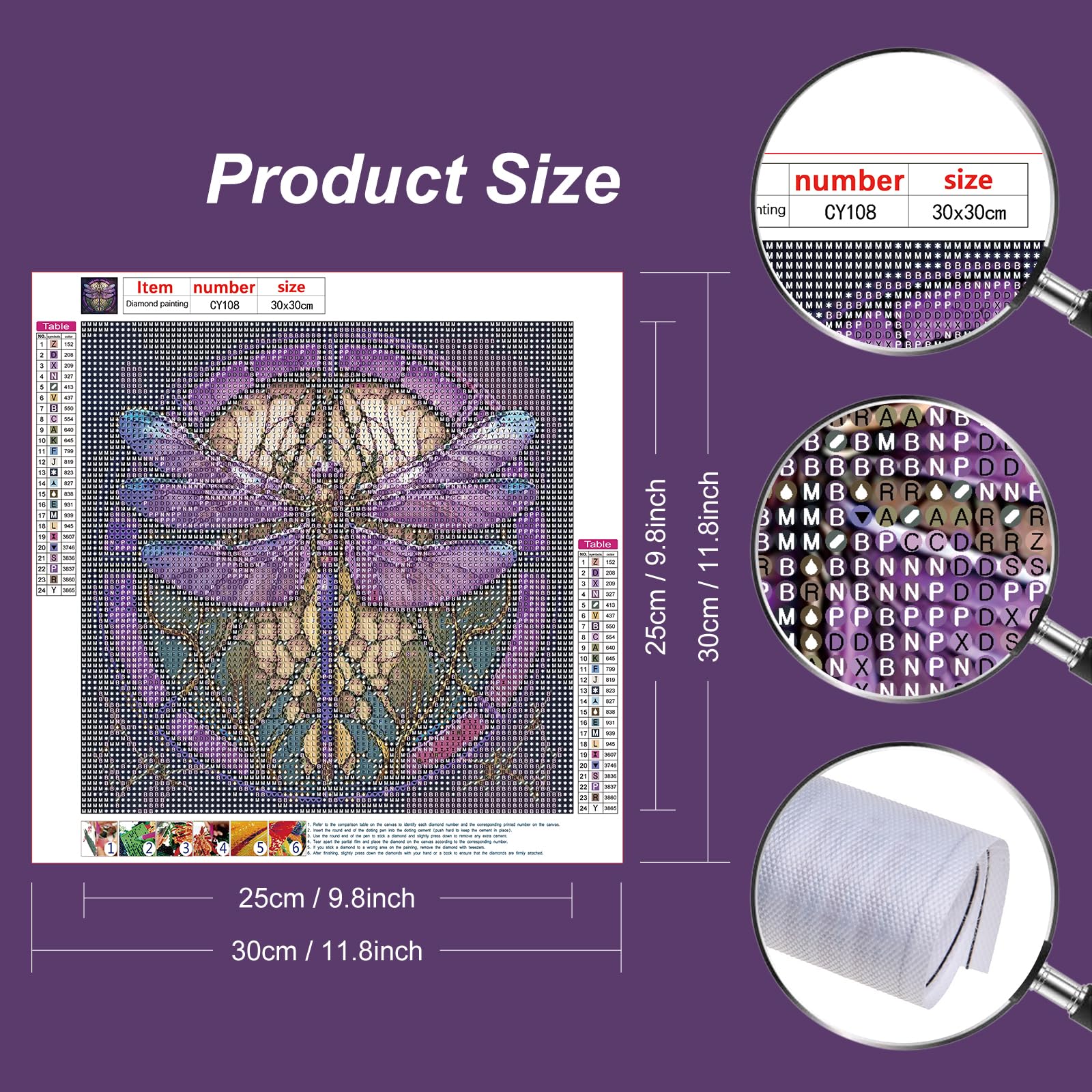 Stalente Diamond Painting Kits for Adults, 5D DIY Diamond Art Kits for Beginners Round Full Drill Diamond Painting for Home Wall Decoration Gift 12×12inch, Dragonfly