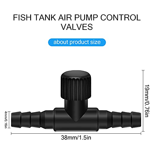 30 Pieces Aquarium Air Valve, Air Pump Control Valves Air Pump Single Way Plastic Air Flow Control Regulator for 4 mm Hose Air Line Tubing Connector