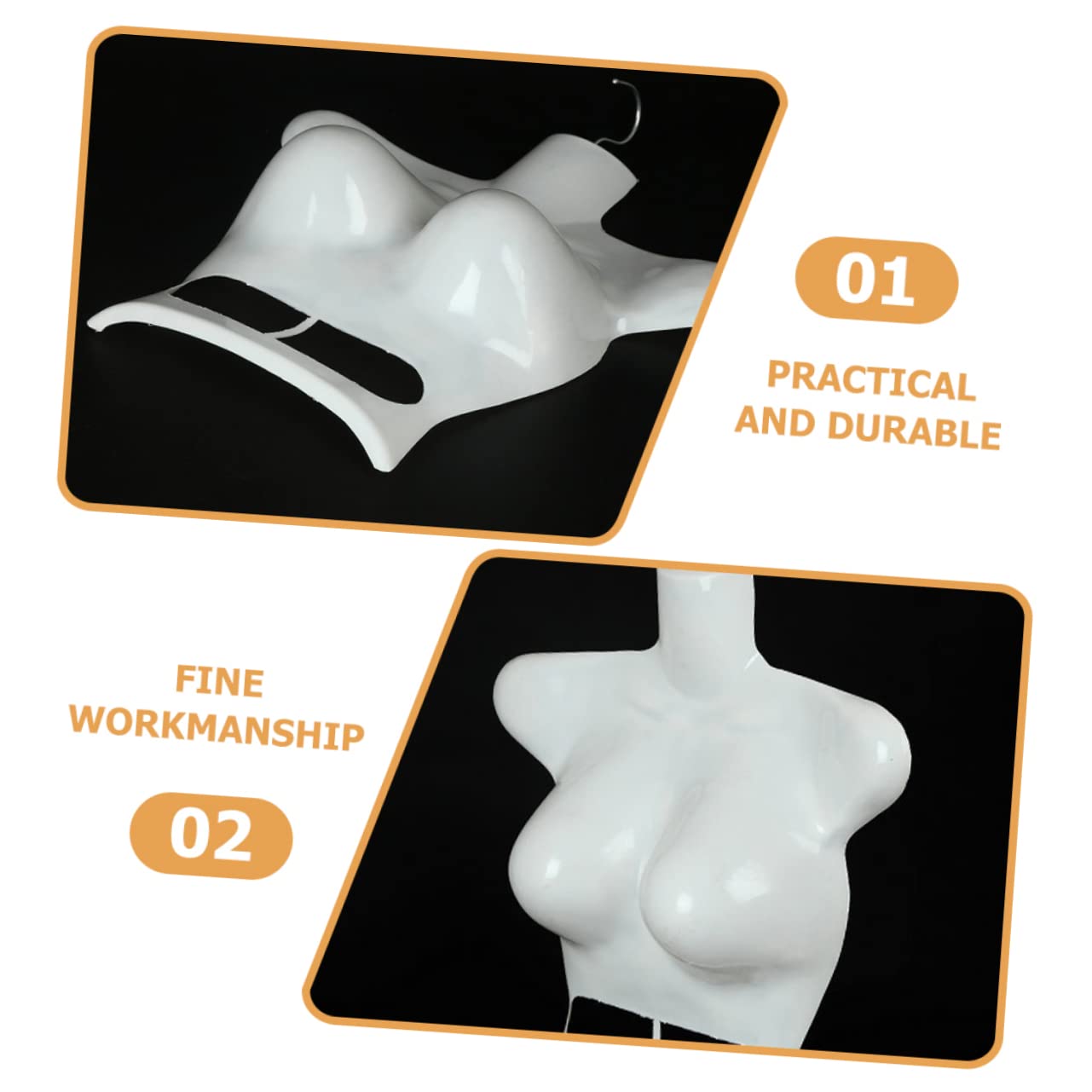 GARVALON 5pcs Mannequin Hanger Body Torso Dress Form Female Upper Display Woman Formal Tops Bathing Suits for Women Clothes Showing Rack Rack, 40x35cm (07O0801W2A)