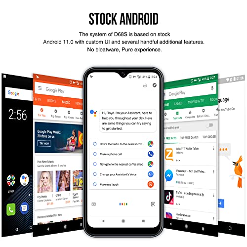 KXD D68S Smartphone Unlocked | 4000mAh Battery | 6.088” Full-Screen Display | 32GB (128GB Extended) | 8MP Dual Camera | Dual SIM Card Cell Phone | Black