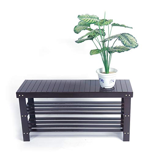 Ochine Bamboo Shoe Rack Bench Entryway Storage Bench 3-Tier Sturdy Shoe Organizer Storage Stable Shoe Shelf Organizer Holds up to 551 LBS for Entryway Bedroom Living Room Balcony (Ship from USA)