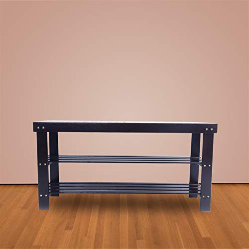 Ochine Bamboo Shoe Rack Bench Entryway Storage Bench 3-Tier Sturdy Shoe Organizer Storage Stable Shoe Shelf Organizer Holds up to 551 LBS for Entryway Bedroom Living Room Balcony (Ship from USA)