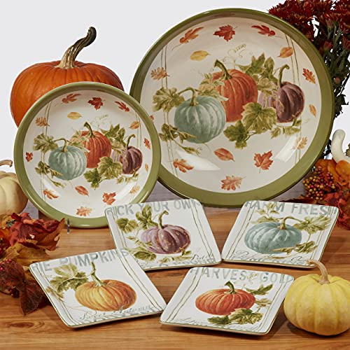 Certified International Autumn Harvest Oval Platter, 16" x 12", Multicolor