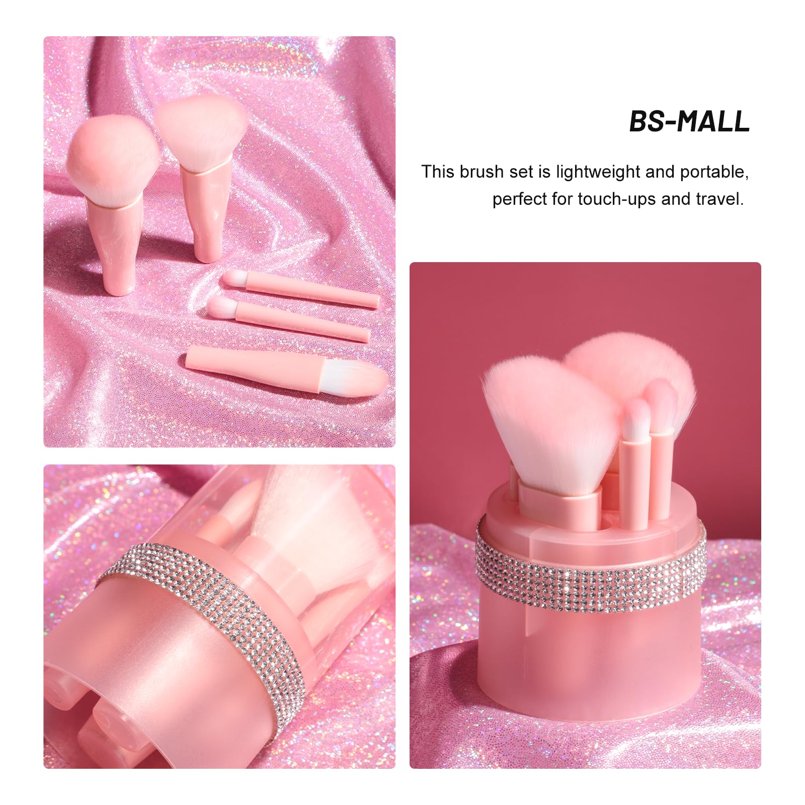 Travel Makeup Brushes BS-MALL Premium Synthetic Foundation Powder Concealers Eye Shadows With Diamond Case