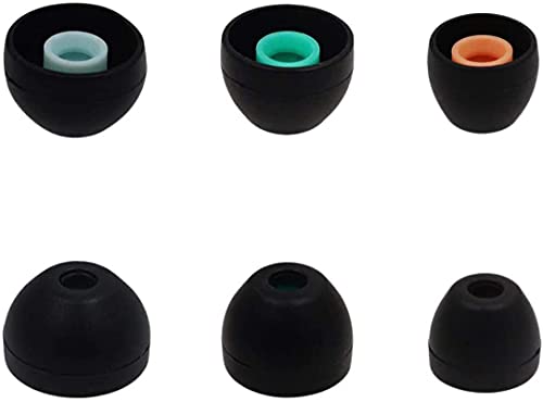 ALXCD Eartips Ear Hooks Compatible with Sony MDR-XB510AS MDR-XB50BS Sports Headphone, S/M/L 3 Sizes 3 Pairs Soft Silicon Ear Tips & Ear Hooks, Compatible with MDR-XB510AS MDR-XB50BS, 6+6, Black