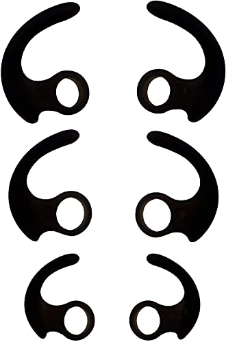 ALXCD Eartips Ear Hooks Compatible with Sony MDR-XB510AS MDR-XB50BS Sports Headphone, S/M/L 3 Sizes 3 Pairs Soft Silicon Ear Tips & Ear Hooks, Compatible with MDR-XB510AS MDR-XB50BS, 6+6, Black