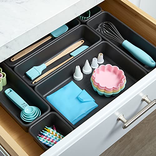 Copco Basics Interlocking Bin Set, 8-Piece, Charcoal Gray