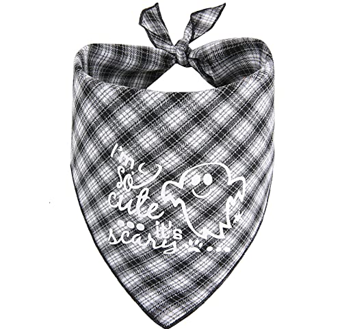 Halloween Bandana for Dogs Set of 2, Triangle Reversible Pet Scarf for Small Medium Large Dogs