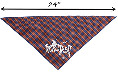 Halloween Bandana for Dogs Set of 2, Triangle Reversible Pet Scarf for Small Medium Large Dogs