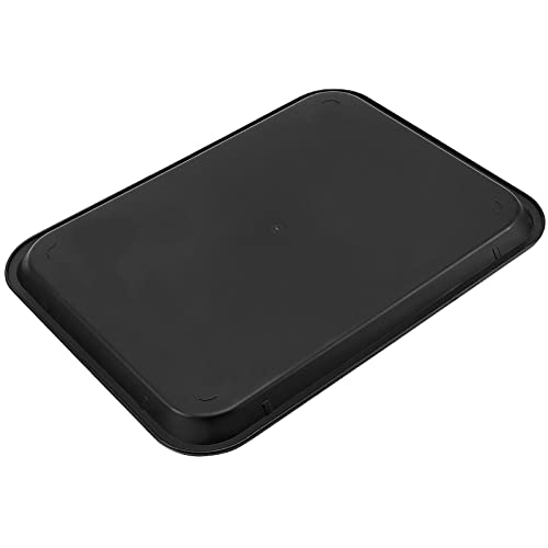 JOIKIT 8 Pack 12 x 16 Inch Fast Food Trays, Plastic Fast Food Serving Trays Rectangular Cafeteria Tray Textured Food Serving Trays for Commercial, Home Use, Black