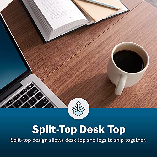Vari Essential Electric Standing Desk 48" x 24" (VariDesk) - Electric Height Adjustable Desk - Home or Office Standing Desk - Sturdy Adjustable Standing Desk - Split Top Sit Stand Desk - Hazel Wood