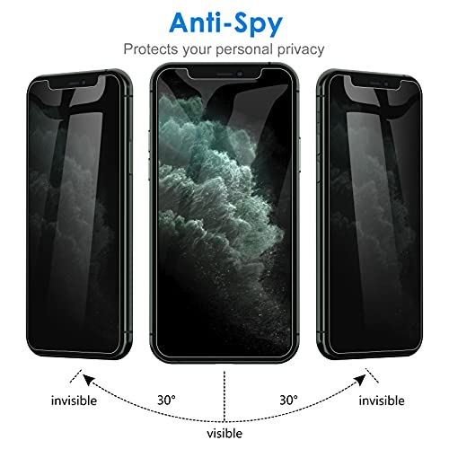 JETech Privacy Screen Protector for iPhone 11 Pro 5.8-Inch with Camera Lens Protector, Anti Spy Tempered Glass Film, 2-Pack Each