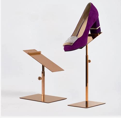 Rose Gold Stainless Steel Metal Adjustable Shoe Display Stand Holder
