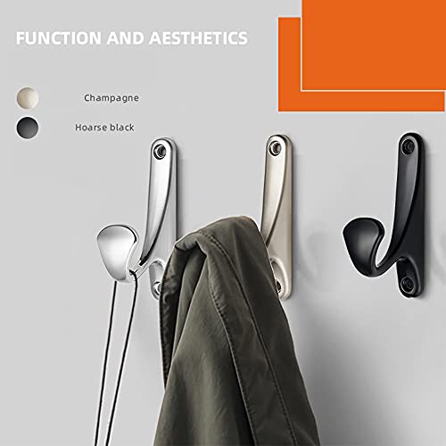 4 Pack Single Prong Wall Mounted Hat Towel Bag Hanger, Decorative Art Coat Hooks with Deep Curve, Solid Zinc Alloy Wall Hooks Holder for Keys, Umbrella, Matte Silver, Exxacttorch