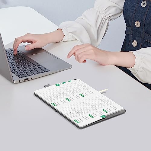 QSSRWNAO Password Book with Alphabetical Tabs, Leather Hardcover Password Notebook, Password Keeper Internet Password & Address Organizer Logbook for Website Logins, B6 Size,Pen Loop (Grey)