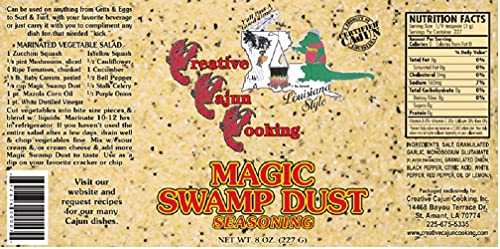 Creative Cajun Cooking Magic Swamp Dust Seasoning, 8 Ounce Shakers (Pack of Two - 1 Pound Total)