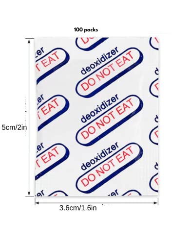 400cc X 100 count Oxygen Absorbers - 10 packs individually vacuumed and sealed in 10 Food grade packets For Long Term Food Storage.
