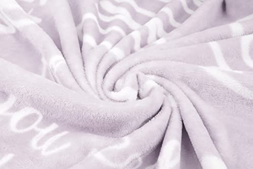 EasyFluffy Daughter Fleece Blanket from Mom or Dad – Pure Fleece Throw Blankets – Versatile Outside Light Throw Blankets – to My Daughter Fleece Blanket – Inspirational Message, 50" x 60" (Lilac)