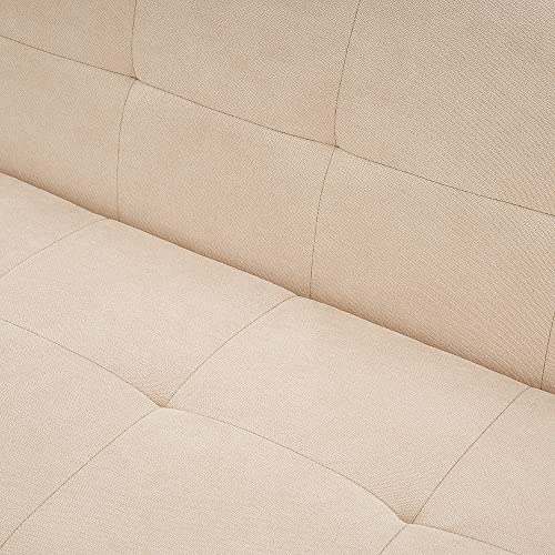 Panana Convertible Sofa Bed Modern Folding Recliner Futon Sofa for Small Living Room, Cream