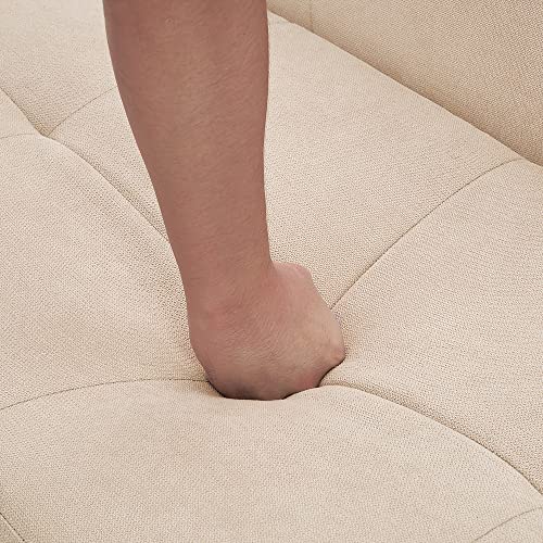 Panana Convertible Sofa Bed Modern Folding Recliner Futon Sofa for Small Living Room, Cream