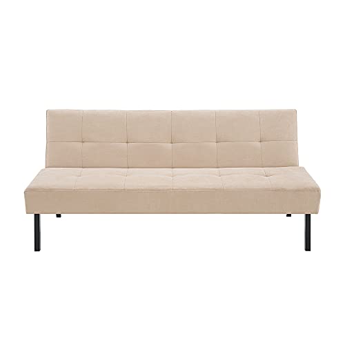 Panana Convertible Sofa Bed Modern Folding Recliner Futon Sofa for Small Living Room, Cream