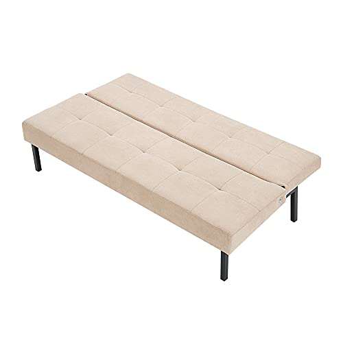 Panana Convertible Sofa Bed Modern Folding Recliner Futon Sofa for Small Living Room, Cream