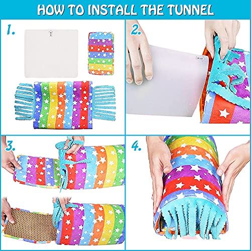 Pet Small Animal Tunnel,HOMEYA Guinea Pig Hideout Hammock Play Tube Toys Hideaway Bedding House for Hamster,Chinchillas,Hedgehogs,Rats,Sugar Glider Cage Accessories Birthday Gift