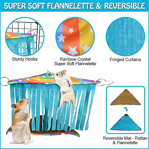 Pet Small Animal Tunnel,HOMEYA Guinea Pig Hideout Hammock Play Tube Toys Hideaway Bedding House for Hamster,Chinchillas,Hedgehogs,Rats,Sugar Glider Cage Accessories Birthday Gift