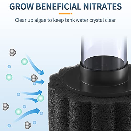 Pawfly Aquarium Nano Bio Sponge Filter Quiet Fry Betta Shrimp Foam Filter Kit with Airline Tubing for Small Fish Tank up to 3 Gallon