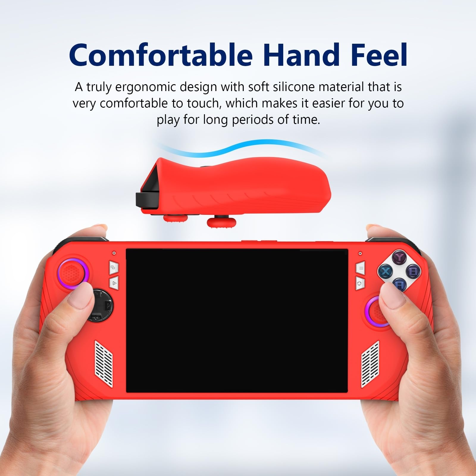 Silicone Case Protective Sleeve for ROG Ally, Soft Cover Protector for Rog Ally Game Console Drop-Proof Case with Full Protection (Red)