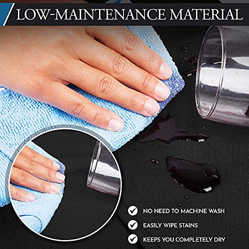 SupplyMaid Waterproof Server's Apron with 5 Pockets & Speed Buckle Closure - Black Waitress Server Stain-Proof Bistro Bartender Work Apron For Pens, Notepads, Straws, Server Book, Bar Towel, Tips