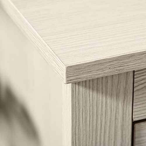 HOMCOM Farm Style Home Office Computer Desk with 2 Drawers, 2 Cabinets with Metal Accent Hardware, Cream White