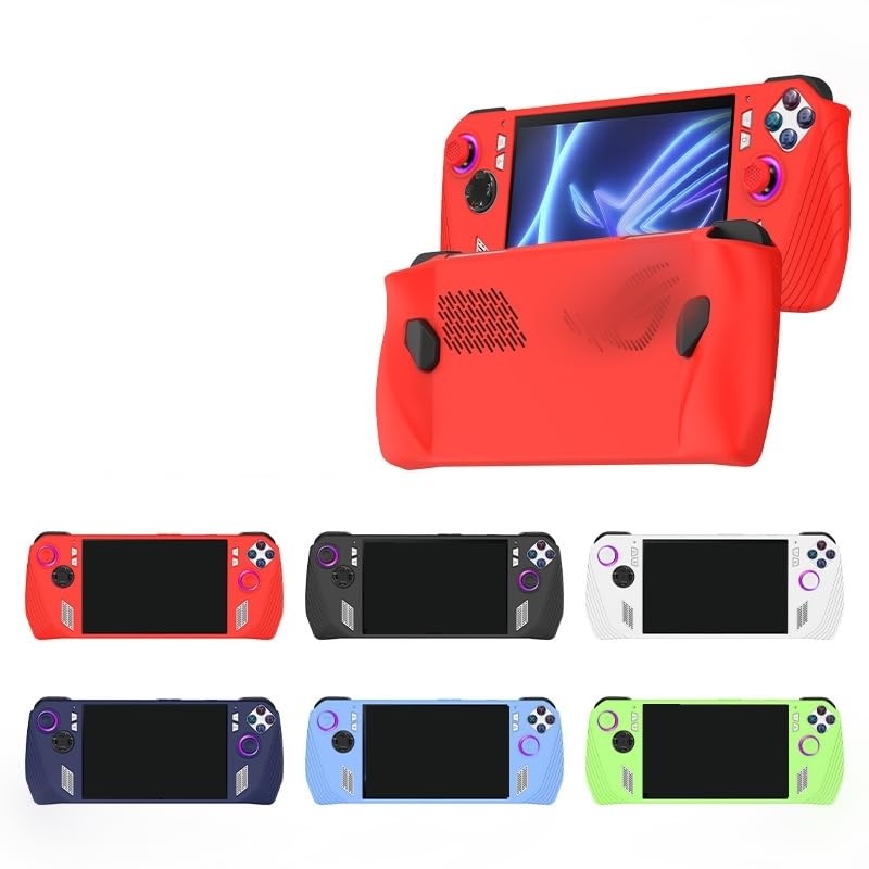 Silicone Case Protective Sleeve for ROG Ally, Soft Cover Protector for Rog Ally Game Console Drop-Proof Case with Full Protection (Red)