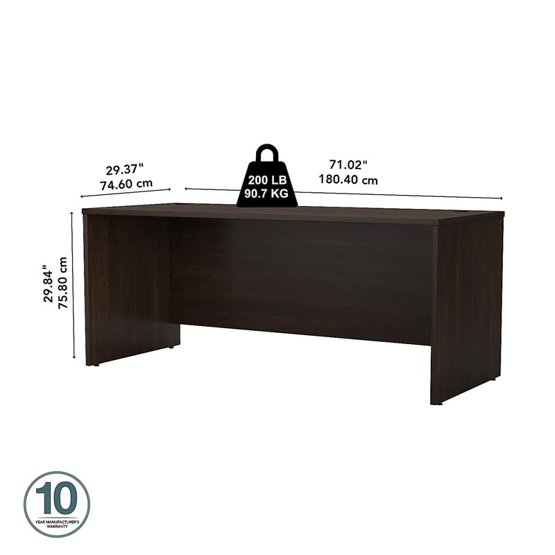 Bush Business Furniture Studio C Home Office Desk, 72W x 30D, Black Walnut
