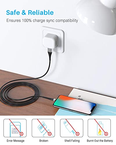 Apple MFi Certified iPhone Charger Cable 3ft, 2Pack Lightning Cable 3 Foot, High Fast/Data Sync 3 Feet Apple Charging Cable Cord for Apple iPhone 13/12/11 Pro/11/XS MAX/XR/8/7/6s/6/Plus/5,iPad