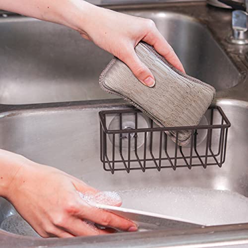 7Penn Kitchen Sink Caddy - 6.5in Sink Sponge Holder, Kitchen Sink Organizer Dish Cleaning Brush Caddie Dish Brush Holder