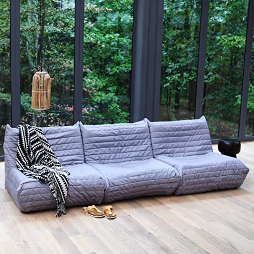 Main + Mesa LoBoh One Seater Modular Sofa/Accent Chair; Premium Foam-Filled, 70's Bean Bag Chair Alternative