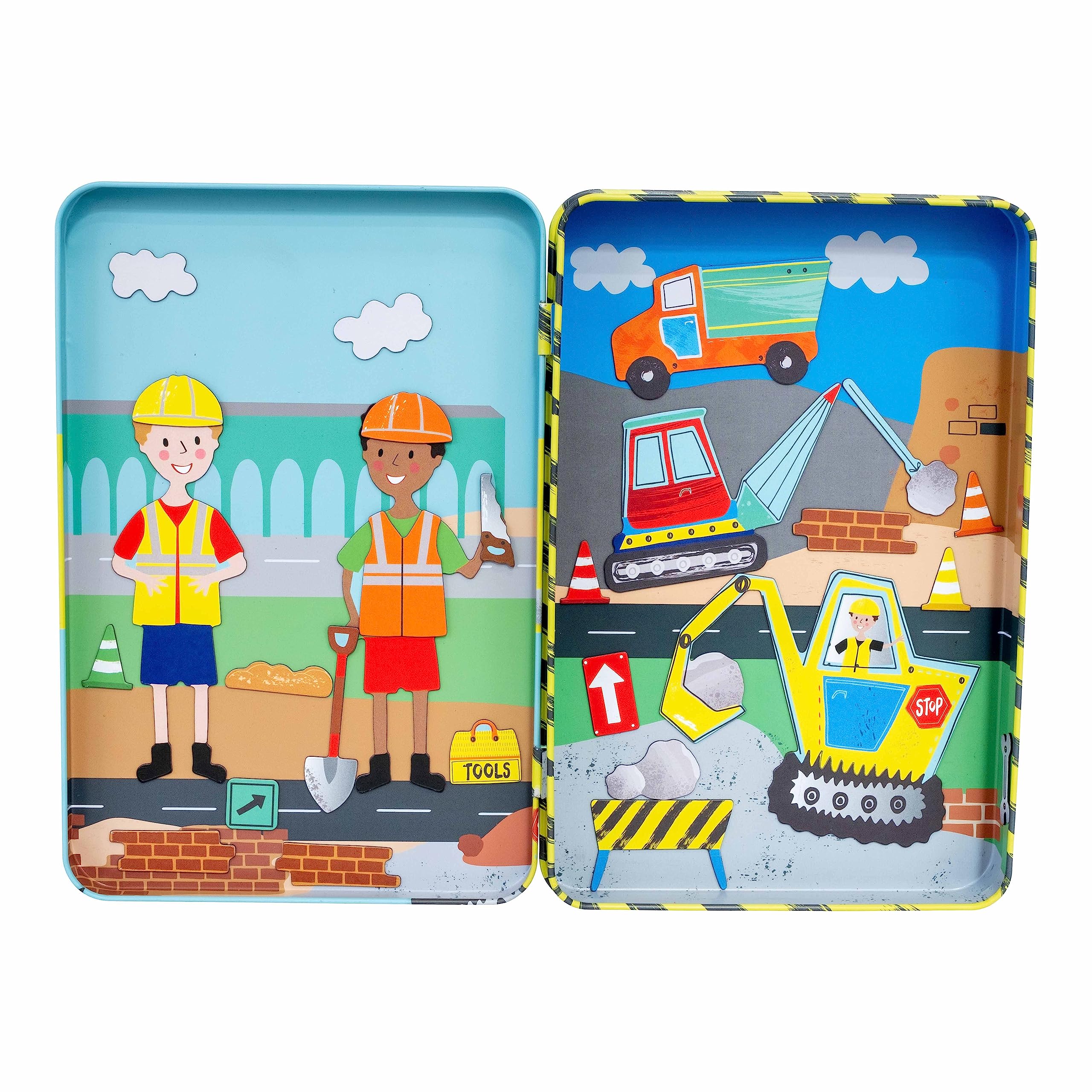 Floss & Rock Construction Magnetic Playtime, 7.67-inch Height, Creative, Imaginative Play