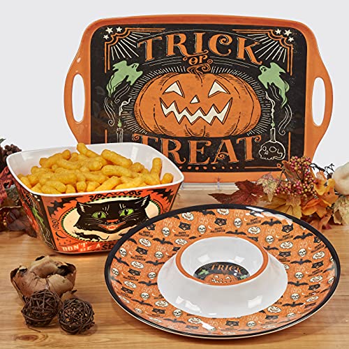 Certified International Scaredy Cat Rectangular Platter, 14in x 10in, Multicolor
