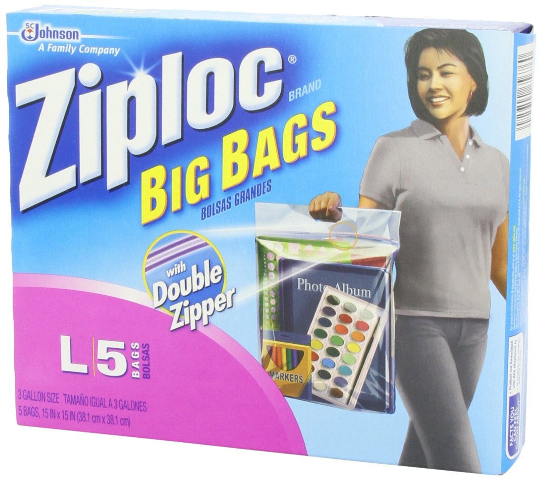 Ziploc Big Bags Clothes and Blanket Storage Bags for Closet Organization, Protects from Moisture, Large, 5 Count