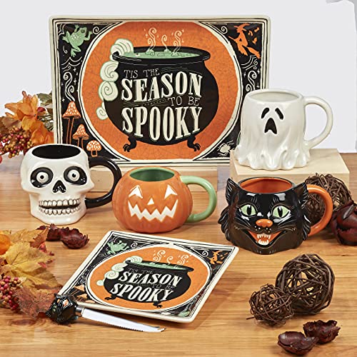 Certified International Scaredy Cat Rectangular Platter, 14in x 10in, Multicolor