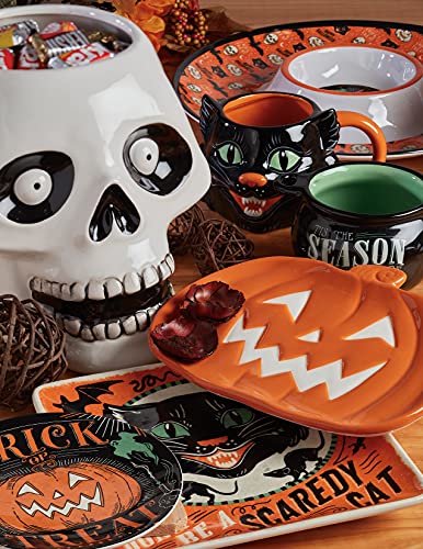 Certified International Scaredy Cat Rectangular Platter, 14in x 10in, Multicolor