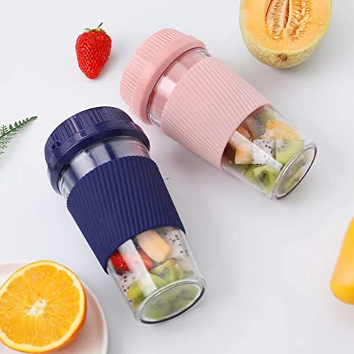 300ml Personal Blender, Travel Juicer Cup with USB Rechargeable, Mini Portable Blender for Shakes, Smoothies, Fruit (Pink)