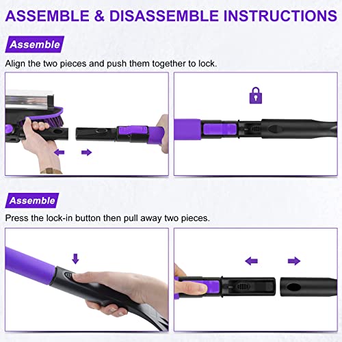 GLLPN Ice Scraper and Snow Brush for Car Windshield with Ergonomic Foam Grip Ergonomic,Winter Windows Scraper for Cars, Trucks, SUVs (31.5" to 39.3")