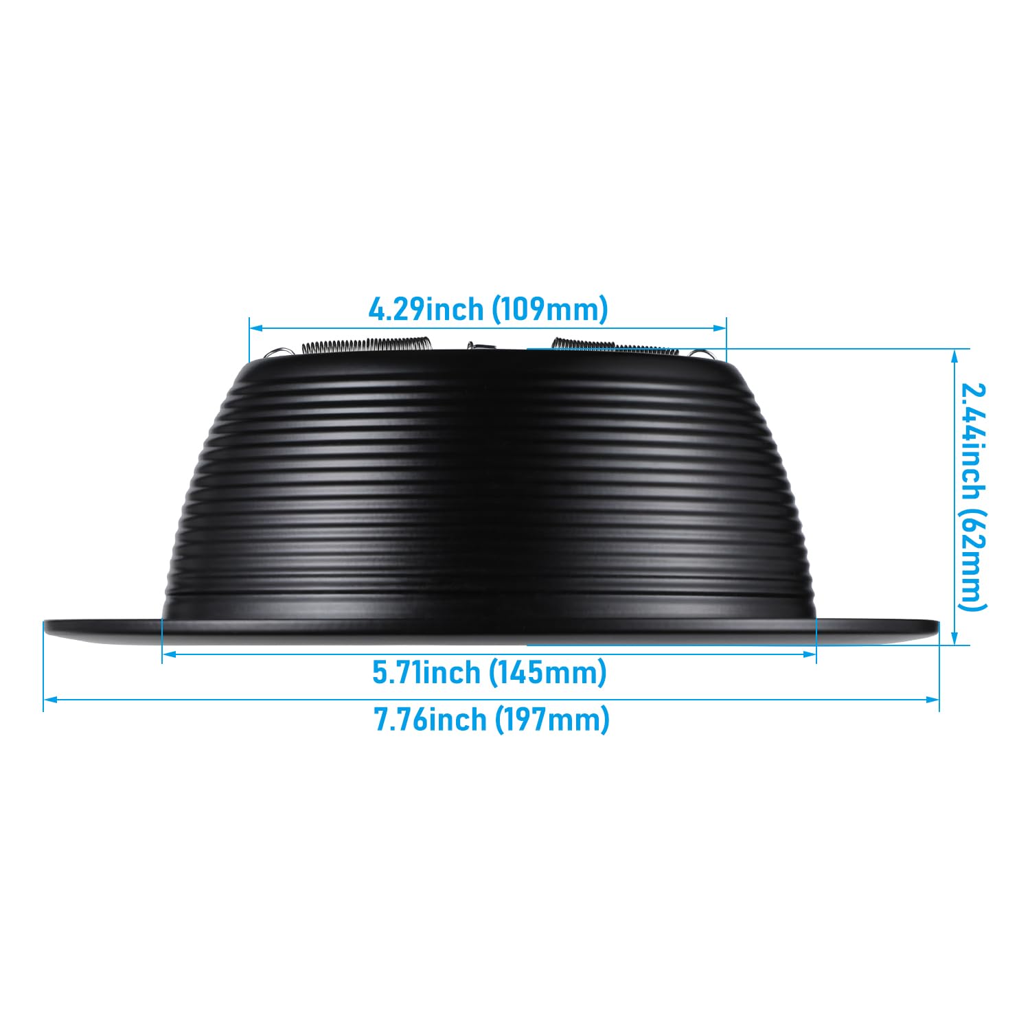 TORCHSTAR 6 Inch Recessed Light Black Baffle Trim with Detachable Ring, Full Metal, Ceiling Can Light Trim for Recessed Can, Fit Halo/Juno Housing, Pack of 6