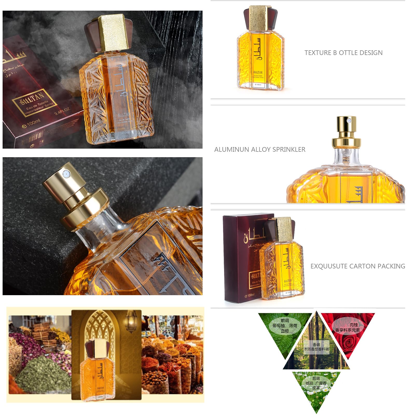 DADASHAO Dubai Men's Perfume - Elegant & Long Lasting Scent, Eau de Toilette Vapurisateur Spray (A 100ml)